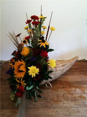 How to Make a Flower Arrangement in a Cornucopia – KarensGardenTips.com